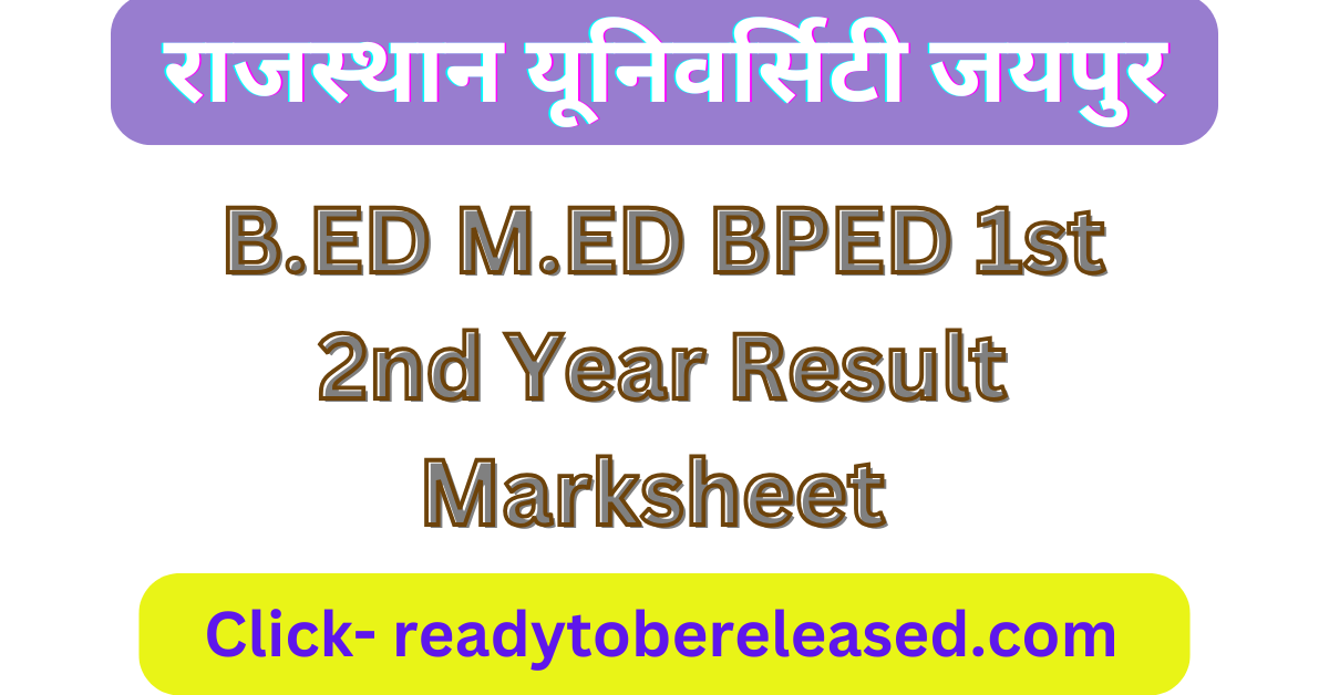 Rajasthan University Bed Result 2025 BA BSC B.ed 1st 2nd Year Link ...